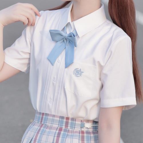 原創短袖刺繡襯衫風琴褶jk制服|襯衫|ETMall東森購物網