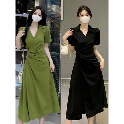 氣質名媛新款胖mm顯瘦遮肚長裙|洋裝|ETMall東森購物網