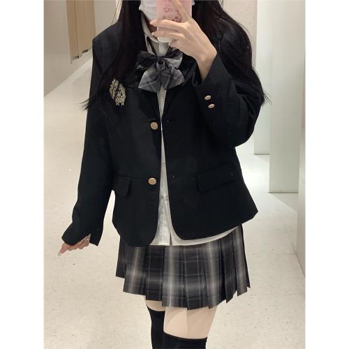 北璃醬日系jk制服套裝j學院風女學生校供感西裝大全套刺繡白襯衫|學生校服|ETMall東森購物網