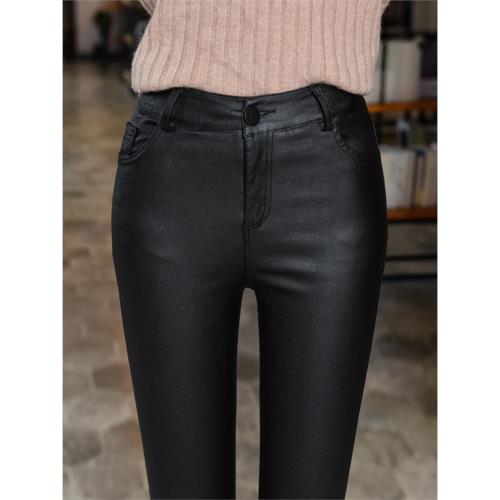 加絨pu春秋冬緊身磨砂啞光皮褲|打底褲|ETMall東森購物網