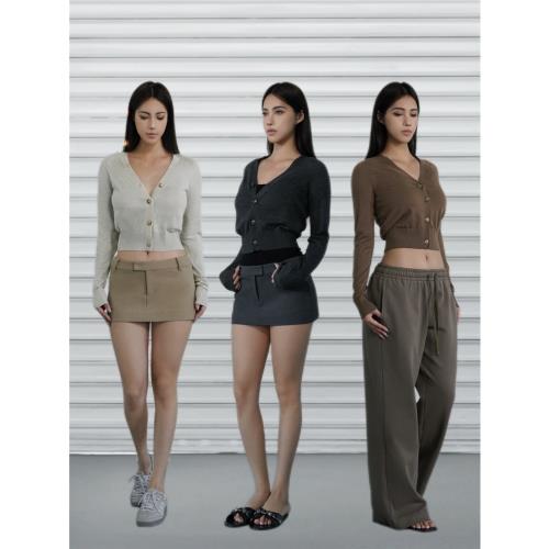 Jim修身短款v領打底上衣針織開衫|毛針織衫|ETMall東森購物網