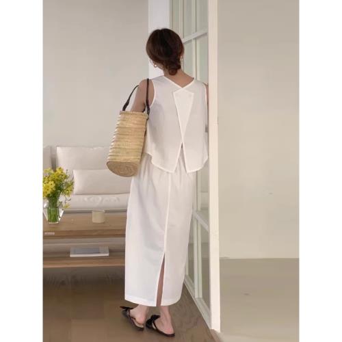 chic韓國法式開叉百搭兩件套背心|時尚套裝|ETMall東森購物網