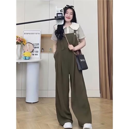 mm微胖復古連體大碼減齡吊帶西裝|休閒褲|ETMall東森購物網