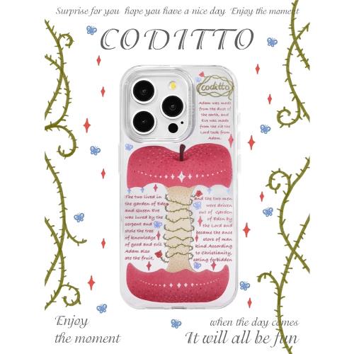 coditto禁忌的蘋果雙層印花鏡面適用蘋果16pro手機殼ins風新款iPhone15promax保護套創意16promax15pro少女 ...