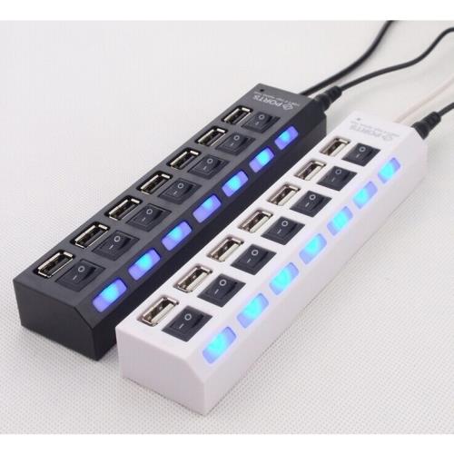 USB分線器7口 獨立開關 多接口集線器擴展器 USB插排 插板|USB HUB/轉換器|ETMall東森購物網
