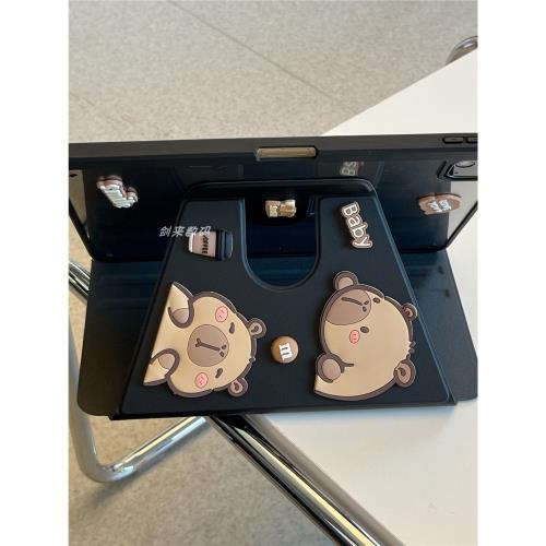 適用聯想小新Pad pro12.7平板保護殼2025款亞克力旋轉360°2024款聯想小新pro11寸全包防折摔套可愛卡皮巴拉|平板電腦保護套/殼|ETMall東森購物網