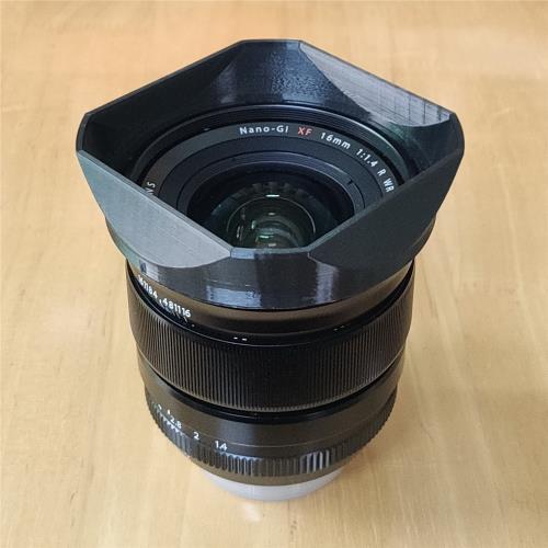 自制適用于 富士 FUJI FUJINON 16mm 1.4鏡頭 LH-XF16 四方遮光罩|鏡頭配件|ETMall東森購物網