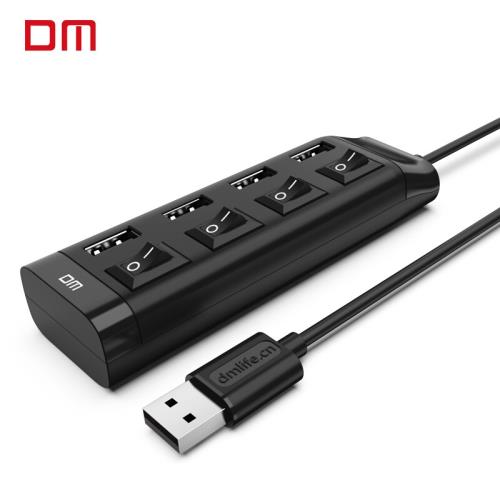 DM usb分線器帶開關4口擴展器臺式電腦筆記本多接口擴展USB一拖四|USB HUB/轉換器|ETMall東森購物網