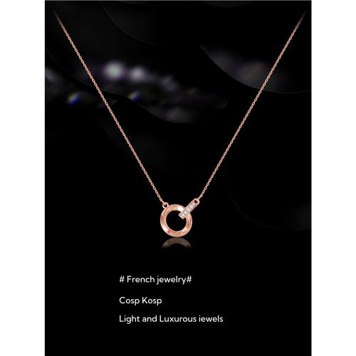 法國珠寶【莫比烏斯】18K玫瑰金色項鏈女士輕奢小眾18K白金銀吊墜|項鍊|ETMall東森購物網
