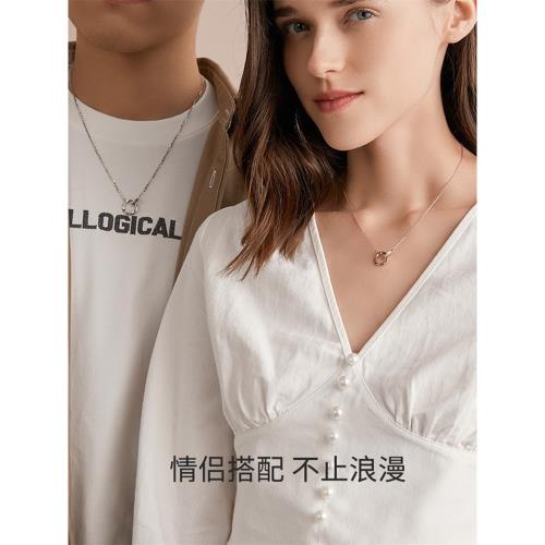 范琦適用s925銀莫比烏斯環情侶項鏈一對男女款情侶款520送女友情|項鍊|ETMall東森購物網