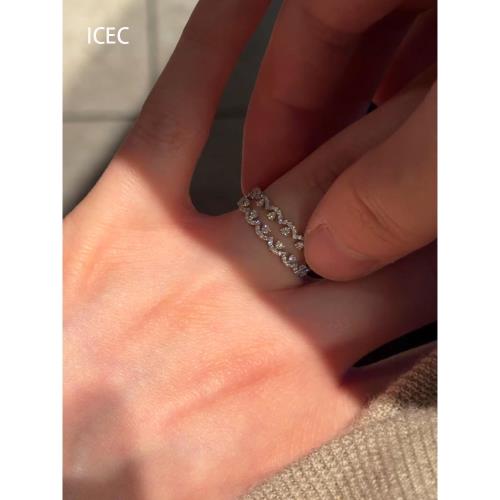 S925純銀設計感超閃蕾絲戒指女精致輕奢高級感超好看的疊戴食指戒|戒指/指環|ETMall東森購物網