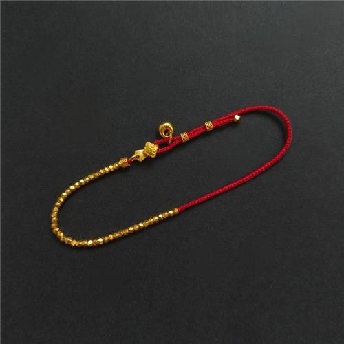 「事事如意」事事如意蹦迪珠編繩手鏈蛇年鍍18k金本命年紅手繩|手鍊|ETMall東森購物網