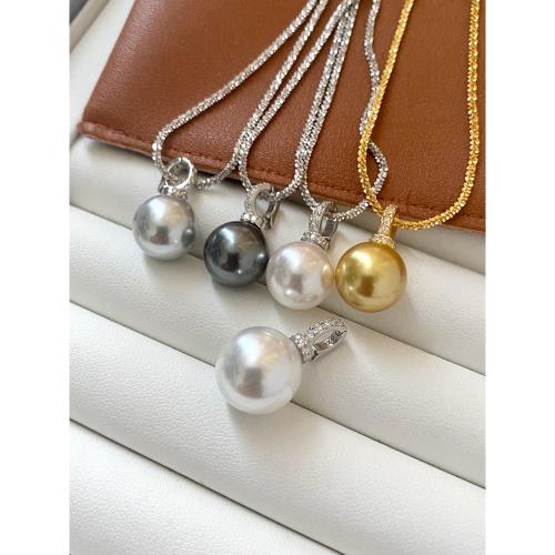 S925純銀萬能扣施家強光澳白南洋金珠單顆珍珠吊墜項鏈簡約百搭潮|項鍊|ETMall東森購物網