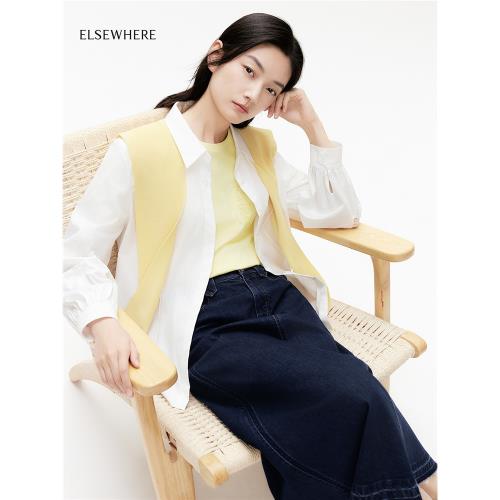 【新疆長絨棉】ELSEWHERE珂思商場同款上衣百搭襯衫2025春季新款|襯衫|ETMall東森購物網