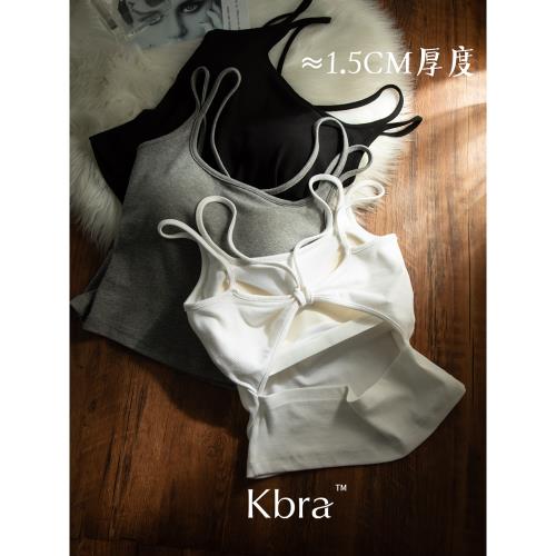 Kbra鏤空后背吊帶背心女修身顯腰細內搭外穿夏季帶胸墊美背打底衣|背心吊帶|ETMall東森購物網