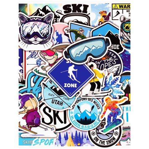 50張滑雪板裝備涂鴉摩托車貼紙|筆記本個性小貼紙|ETMall東森購物網