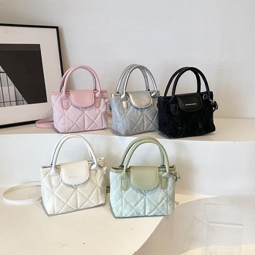 2024新款pu皮郵差包中號復古小方包百搭時尚單肩包斜挎女斜背包潮|小方包|ETMall東森購物網