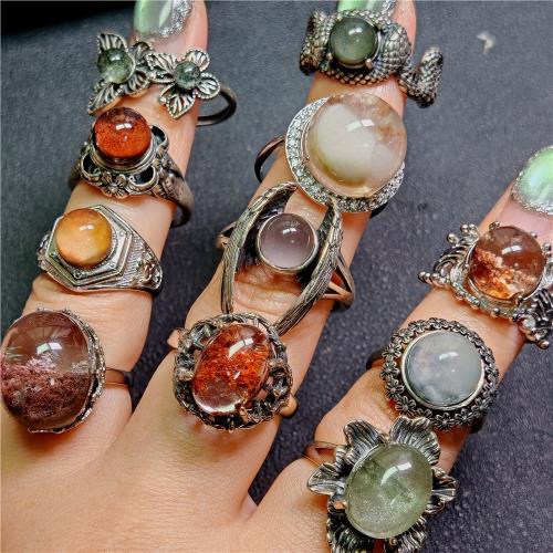 上新了s925純銀鑲嵌天然綠幽靈彩幽靈水晶戒指指環個性 尼泊爾130|水晶|ETMall東森購物網