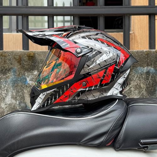 LVS新款越野摩托車頭盔男女拉力盔雙鏡片公路越野兩用頭盔3C認證|摩托車頭盔|ETMall東森購物網