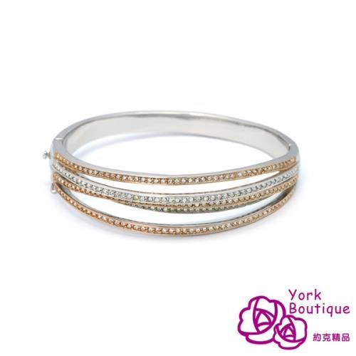 約克精品交織星河施華洛元素晶鑽 包18K玫瑰金手鐲(SGS認證|晶鑽手鍊/手環|ETMall東森購物網