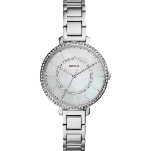 FOSSIL Jacqueline 愛在晶鑽時尚女錶-珍珠貝x銀/36mm ES4451|鋼帶手錶|ETMall東森購物網