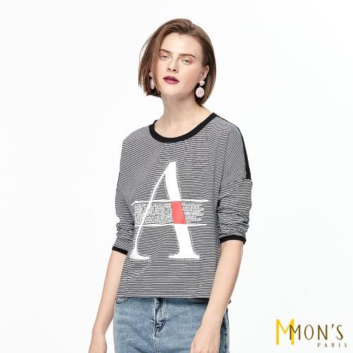 MONS 字母鑽飾柔軟上衣|T恤|ETMall東森購物網