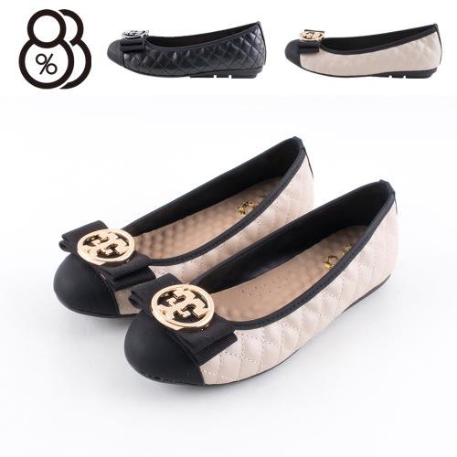 【88%】MIT台灣製 2cm休閒鞋 舒適乳膠鞋墊 優雅氣質蝴蝶結金屬飾釦 皮革圓頭平底鞋 OL上班族|休閒鞋|ETMall東森購物網