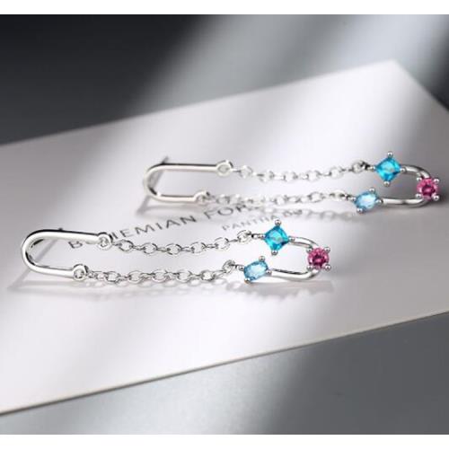 【Jpqueen】氣質幾何圓線條別針鋯石耳環(白金色)|其他材質/款式|ETMall東森購物網