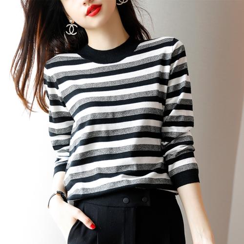 ALLK 歐楷 超彈力條紋針織上衣 共2色(尺寸F)|造型上衣|ETMall東森購物網