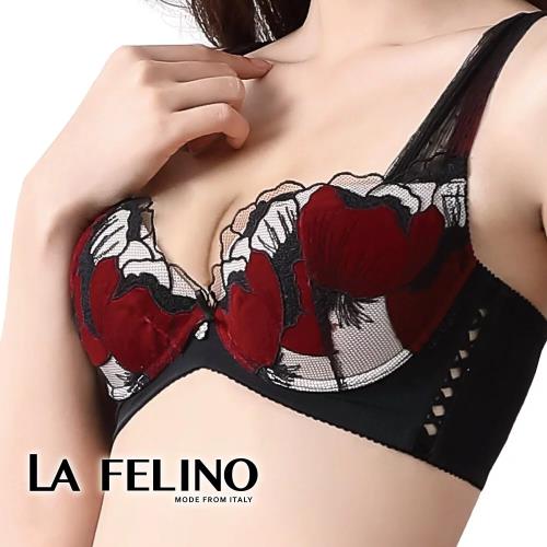 【法利諾 La Felino】玫瑰情懷3/4無縫泡棉款內衣 - 黑紅【89311-99】|內衣內褲|ETMall東森購物網