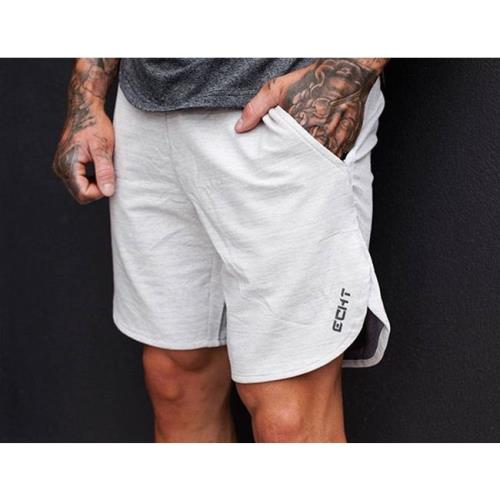 壞男情趣 潮男合身綁帶側邊開岔翹臀健身拉鍊運動短褲 灰白 [ M / L / XL / 2XL ] 健身/慢跑/運動/隱密性拉鍊|休閒/工作短褲|ETMall東森購物網