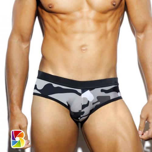 壞男情趣 激凸個性硬漢軍風迷彩低腰三角泳褲 軍灰 [ M / L / XL / XXL ]|三角泳褲|ETMall東森購物網