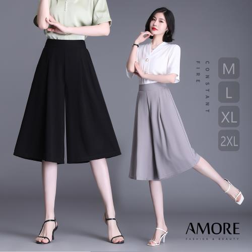 AM艾莫兒 夏日經典輕涼雪紡飄逸七分褲|長褲|ETMall東森購物網