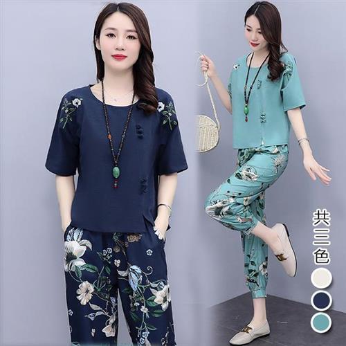 【韓國K.W.】高工藝夏日美感印花套裝|褲子套裝/裙子套裝|ETMall東森購物網