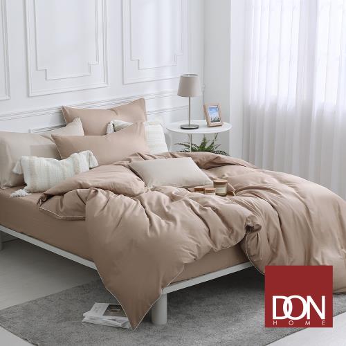 DON 雙人300織長絨棉被套床包組(時光漫旅)-栗茶褐|被套床包組|ETMall東森購物網