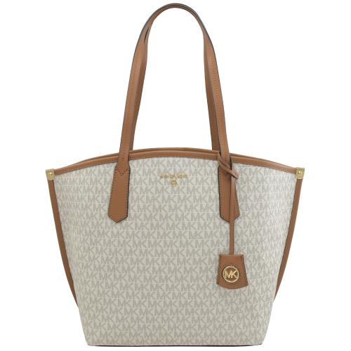 MICHAEL KORS JANE 浮雕LOGO印花肩背托特包.白咖|MK肩背包|ETMall東森購物網
