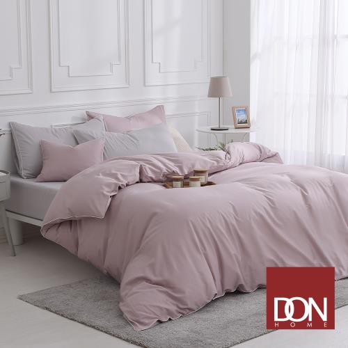 DON 加大300織長絨棉被套床包組(時光漫旅)-煙燻粉x銀杏灰|被套床包組|ETMall東森購物網