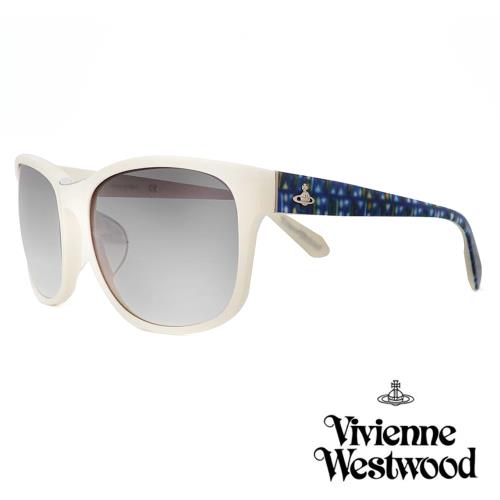 【Vivienne Westwood】英國精品白框LOGO星球時尚繽紛鏡腳系列太陽眼鏡(VW78704-象牙白)|Vivienne ...
