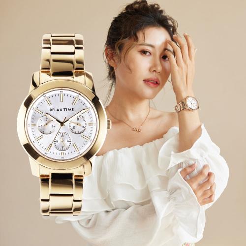 RELAX TIME三眼系列輕熟時尚(R0800-16-30)金X白|Relax Time|ETMall東森購物網