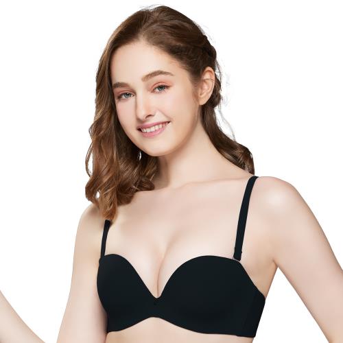 【Swear 思薇爾】 嗨Q Bra系列B-E罩1/2罩素面無痕模杯包覆女內衣(黑色)|思薇爾|ETMall東森購物網