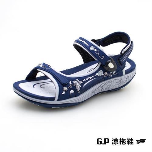 G.P 舒適中厚底磁扣兩用涼拖鞋G2358W-藍色(SIZE:36-39 共三色) GP |會員獨享好康折扣活動|女運動涼鞋|ETMall東森購物網