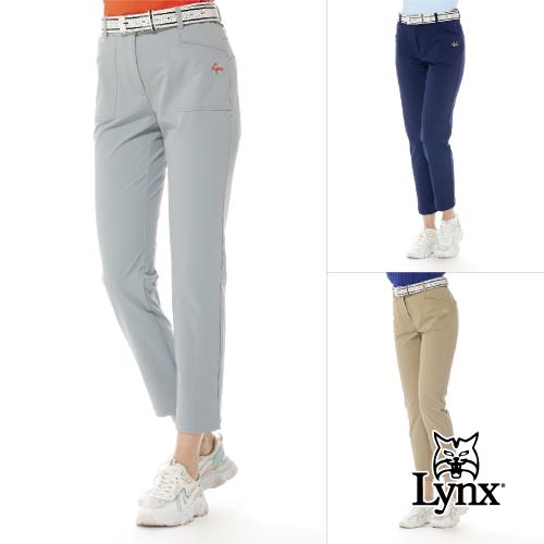 【Lynx Golf】女款彈性舒適造型口袋交叉縫線剪裁設計窄管九分褲(三色)|5～9分褲|ETMall東森購物網