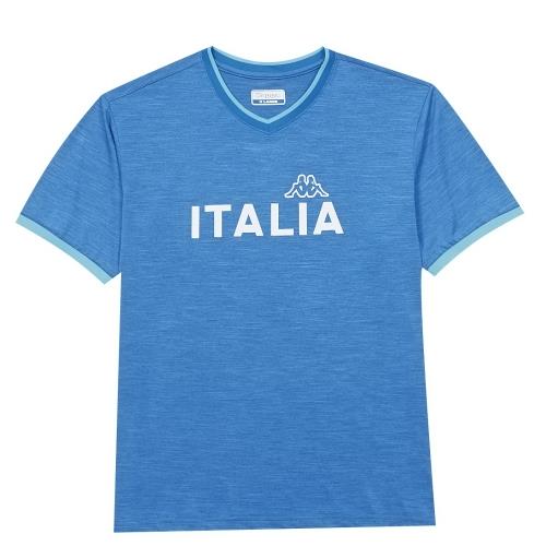 KAPPA 義大利型男吸濕排汗速乾中性針織圓領衫 義大利藍麻花 341731WX7F|T恤|ETMall東森購物網