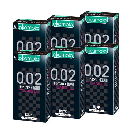 岡本okamoto 002-L Hydro水感勁薄保險套6片x6|岡本|ETMall東森購物網