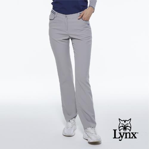 【Lynx Golf】女款腰頭羅紋設計貓咪繡花直筒休閒長褲(二色)|5～9分褲|ETMall東森購物網