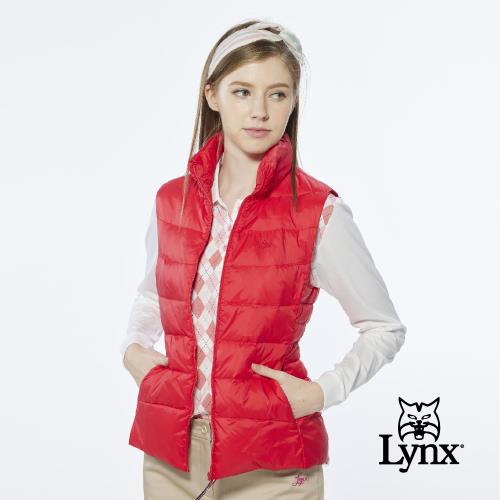 【Lynx Golf】女款防風潑水保暖羽絨造型三色織帶拉頭無袖背心(二色)|會員獨享好康折扣活動|背心式外套|ETMall東森購物網