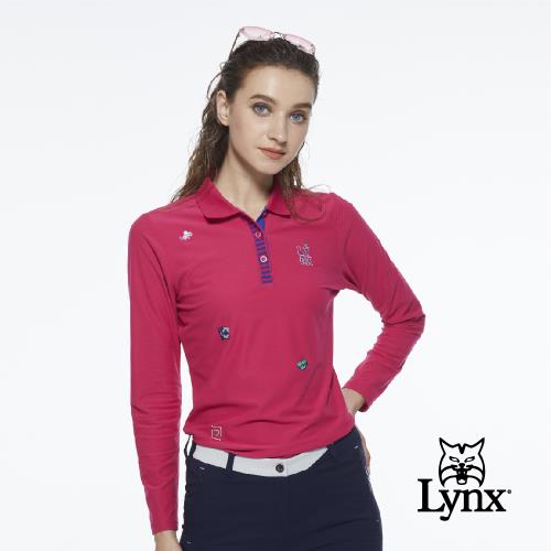 【Lynx Golf】女款遠紅外線保暖刷毛POKER圖樣繡花長袖POLO衫(二色)|POLO衫|ETMall東森購物網