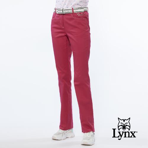 【Lynx Golf】女款彈性舒適混紡材質愛心織標小口袋設計窄管長褲(二色)|5～9分褲|ETMall東森購物網