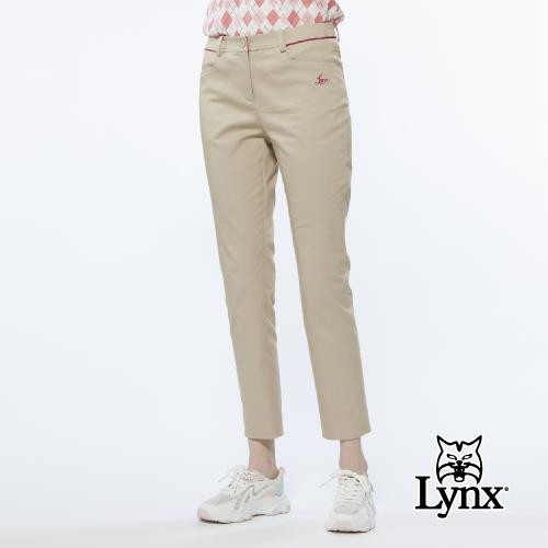 【Lynx Golf】女款彈性舒適混紡材質腰頭出芽配色窄管九分褲(二色)|5～9分褲|ETMall東森購物網