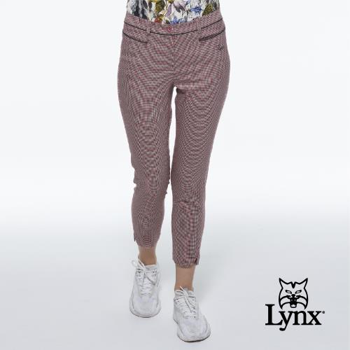 【Lynx Golf】女款日本進口布料千鳥紋保暖舒適出芽設計窄管休閒八分褲(二色)|5～9分褲|ETMall東森購物網